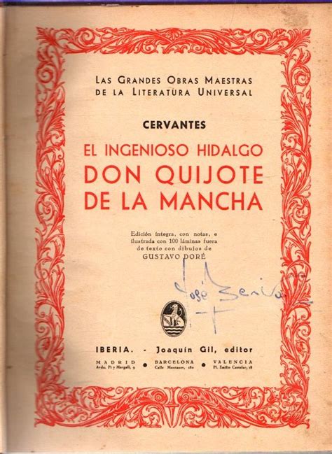 El Ingenioso Hidalgo Don Quijote De La Mancha Barnebys