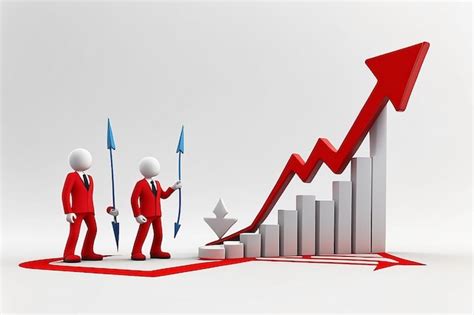 Premium Photo 3d Small People Negative Graph Of Your Business White