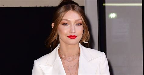 Gigi Hadid Wears Tie Dye Shirt And Pearl Necklace In New York City