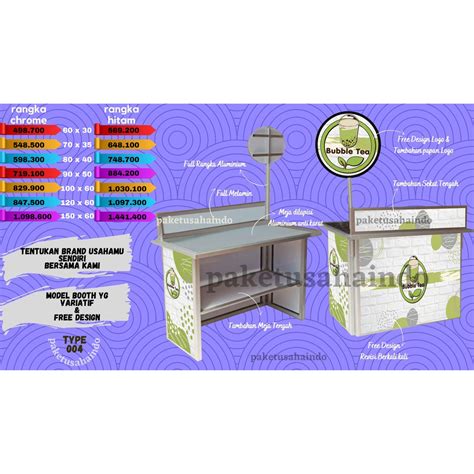 Jual GEROBAK LIPAT 70X35 MEJA LIPAT BOOTH PORTABLE GEROBAK MAKANAN