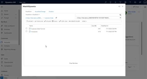 Drag And Drop Files To Folders Within Cloud Storage Dynamics 365 Crm Apps