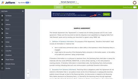 How To Use Auto Detect Fields In Jotform Sign