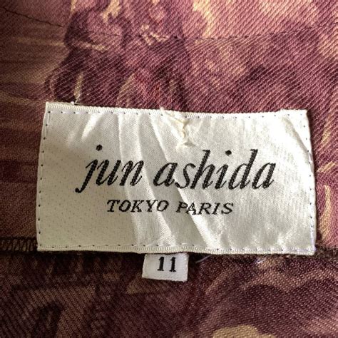 Vintage Jun Ashida Tokyo Paris Women Blouse Printed Long Sleeve Blouse Button Up Shirt 90s