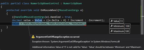 C Argumentoutofrangeexception But The Argument Isnt Out Of Range