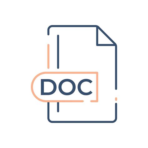 DOC File Format Icon DOC Extension Line Icon 15426430 Vector Art At