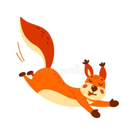 Cute Squirrel On A White Background Vector Illustration Stock Vector
