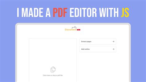 I Made A Pdf Editor Using Only Javascript Youtube