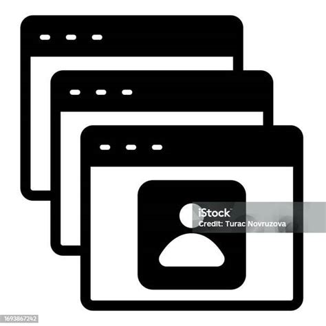 사용자 프로필 버튼 계정 로그인 솔리드 아이콘 컴퓨팅 개념 흰색 배경에 아바타 벡터 기호 글리프 스타일 아이콘 모바일 개념 웹 디자인이 있는 창 벡터 그래픽 개성 개념에