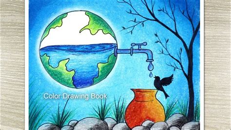 How To Draw Save Water Save Earth Poster Save Nature Drawing Save