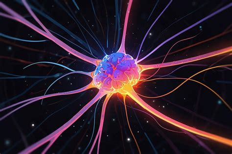 Digital Illustration Of Active Neuron Firing Within A Neural Network Simulating Brain Activity