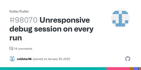 Unresponsive Debug Session On Every Run · Issue 98070 · Flutterflutter · Github
