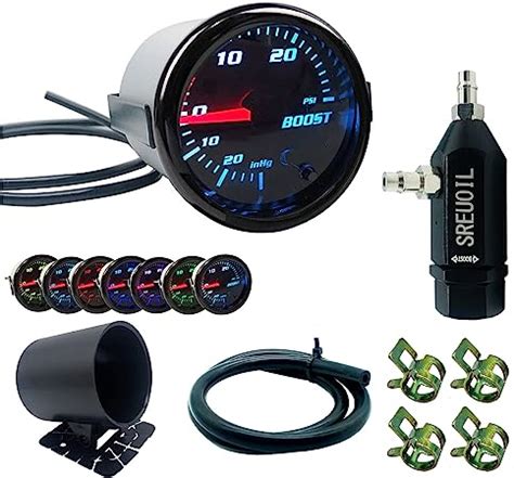 Amazon Com 2 52mm Turbo Boost Gauge 7 Color Adjustment Boost Meter With Universal 0 30PSI