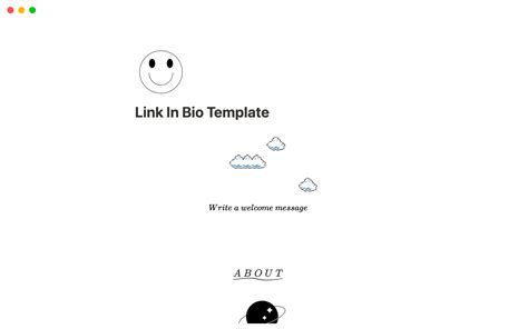 link in bio template notion template