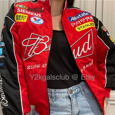 Chaqueta De Carreras Vintage De F Chaqueta De Nascar Chaqueta Etsy
