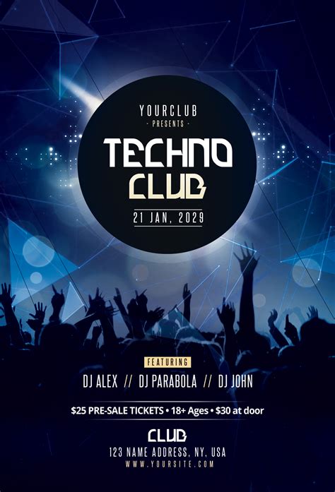Techno Club Psd Flyer Template Pixelsdesign