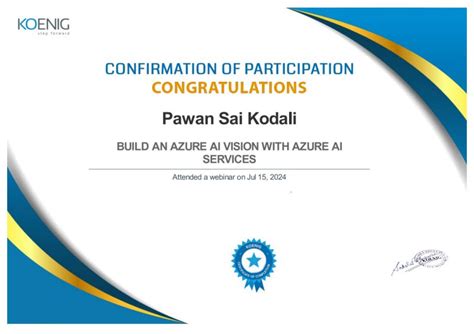 Pawan Sai Kodali On Linkedin Azure Ai Certification Azureaivision Machinelearning
