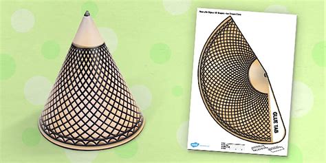 Life Object 3d Shape Ice Cream Cone Paper Model Twinkl