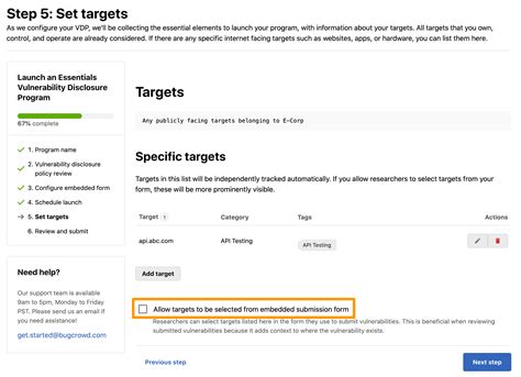 Adding An Essentials Vulnerability Disclosure Program Bugcrowd Docs