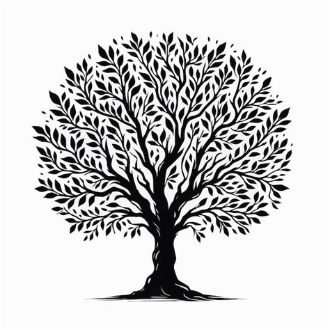 Premium Vector Free Vector Tree Silhouette Isolated On White Background