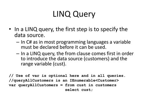 Ppt Introduction To Linq Powerpoint Presentation Free Download Id2577892