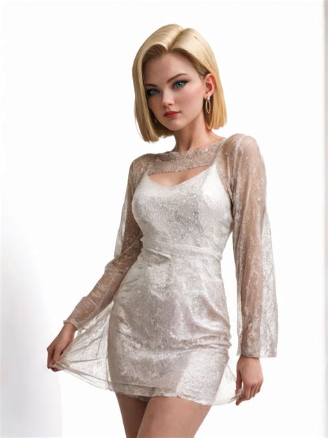 Blonde Android Girl With A White Dress By Even1991 On Deviantart