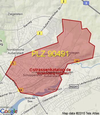 Postleitzahlgebiet 90491 - PLZ