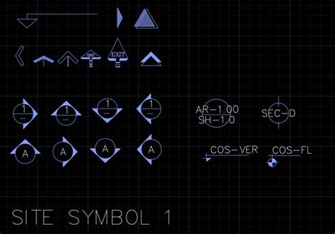 Common Format Compass Symbol Blocks Cad Drawing Detai