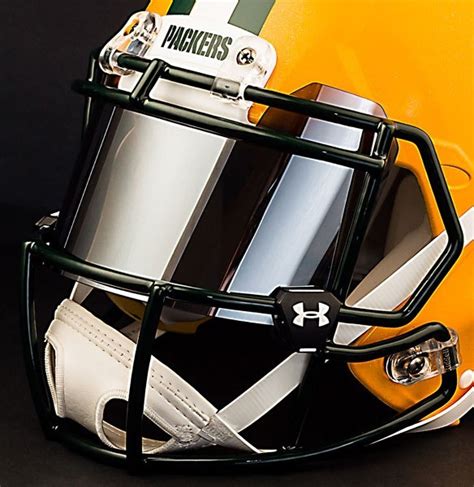 Green Bay Packers Nfl Football Helmet With Chrome Mirror Visor