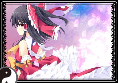 Black Hair Blush Bow Braids Hakurei Reimu Japanese Clothes Kusano