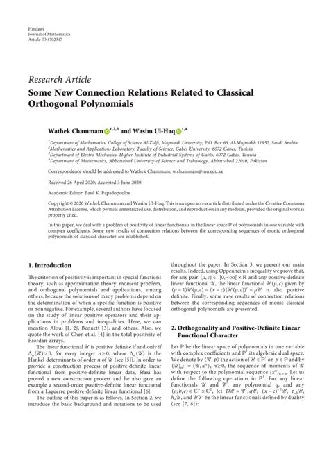 Pdf Some New Connection Relations Related To Classical Orthogonal Polynomials