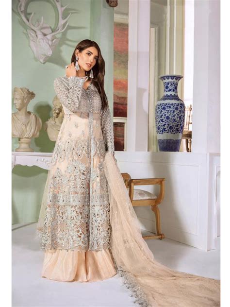 Azeen Light Peach Net Pakistani Suit Indiatrendshop
