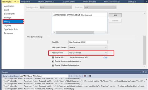 Visual Studio Asp Net Core Web Server Console Output Not Visible In Vs For Net Core