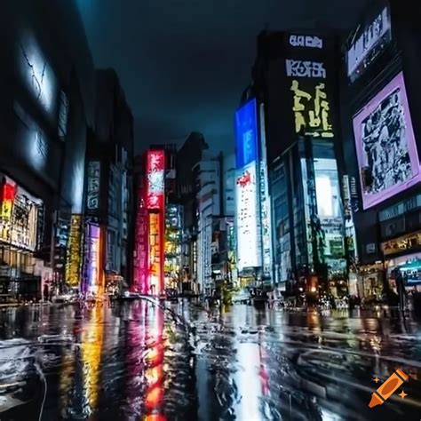 Shibuya Cityscape During Rain On Craiyon