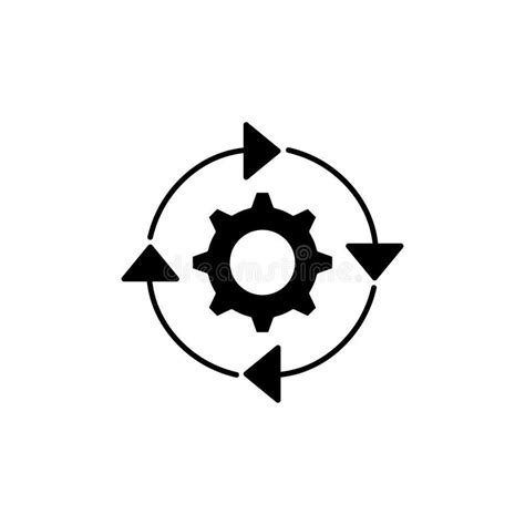 Workflow Process Icon Set Operations Gear And System Flow Vector