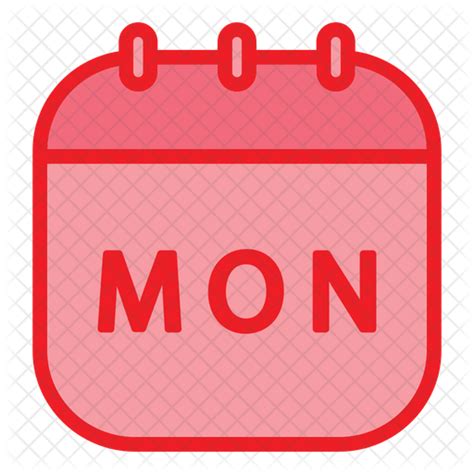 Monday Calendar Icon Download In Colored Outline Style
