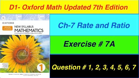 D1 Math Exercise 7a Updated 7th Edition Chapter 7 Exercise 7a