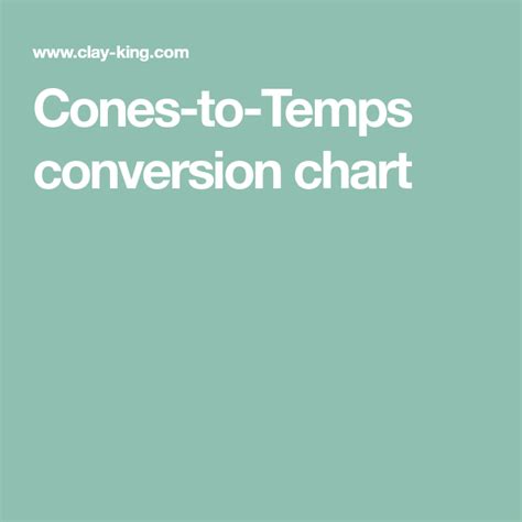 Cones To Temps Conversion Chart Pottery Kiln Temperature Chart