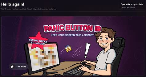 Crazy How Opera Gx Has A Gooning Panic Button And It Uses A Drawing Of
