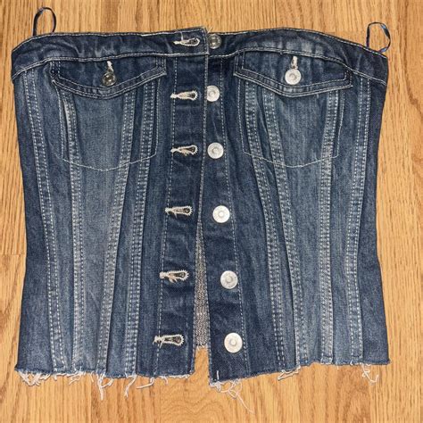 Zara Denim Corset Top • Worn Once Perfect Depop