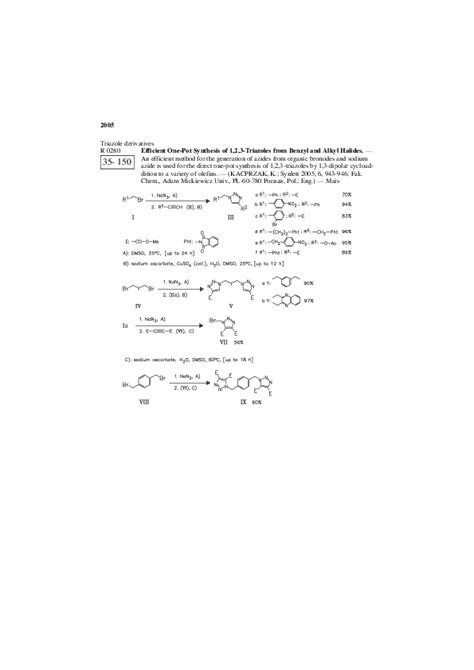 Pdf One Pot Synthesis Of 1 2 3 Triazoles From Halides