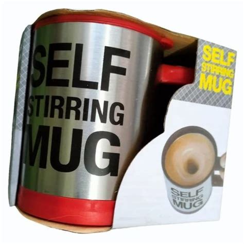 Silver And Red Printed Self Stirring Mug, For Gifting, Size/Dimension ...