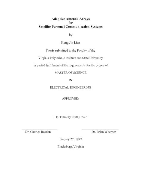 Pdf Adaptive Antenna Arrays For Satellite Personal Communication