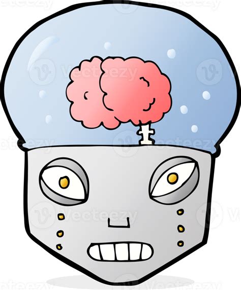 Cartoon Spooky Robot Head 39918391 Png