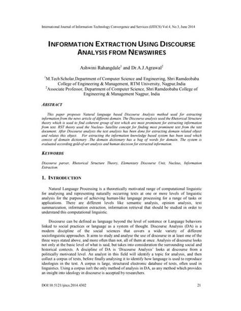Information Extraction Using Discourse Pdf