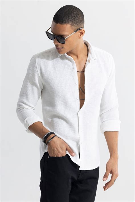 Buy Mens Relaxknit White Shirt Online Snitch
