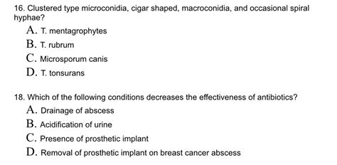 [solved] 16 Clustered Type Microconidia Cigar Shaped Macroconidia And Course Hero