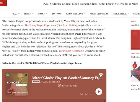 David Bixler The Langston Hughes Project Vol 1 January 12 2024 Jazzfuel