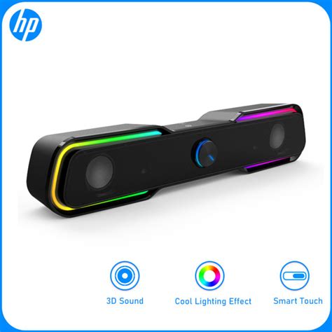 Hp Dhe S Soundbar Speaker Mm Audio Input Usb Powered Rgb Dynamic Light Effect Touch