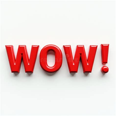 Bold Red Wow Text On A White Background Stock Illustration