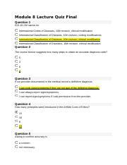 Module 8 Lecture Quiz Final Docx Module 8 Lecture Quiz Final Question